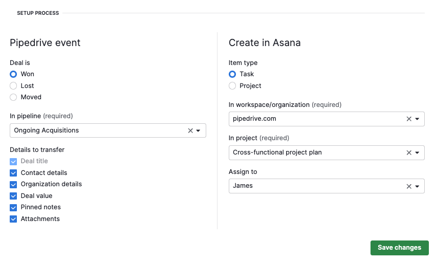 Pipedrive integration: Asana - Knowledge Base | Pipedrive